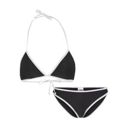 B&uuml;gel-Tankini Urban Classics "Urban Classics Ladies Retro Triangle Bikini", Damen, Gr. L, N-Gr, schwarz, wei&szlig;, 83% Polyester, 17% Elasthan, Bikini-Sets
