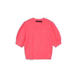 V&eacute;ro Moda VERO MODA Damen Rundhalspullover "VMDOFFY 2/4 O-NECK PULLOVER GA NOOS"coral paradise detail:wei&szlig; melange, Gr. M, meliert, Strick, Obermaterial: 94%