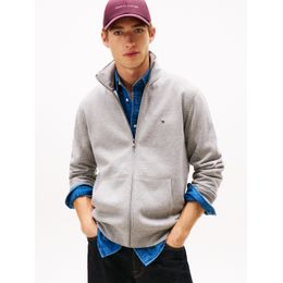 Tommy Hilfiger Herren Sweatjacke "ESSENTIAL FLEECE STAND COLLAR"medium grau heather, Gr. L, Sweatware, Obermaterial: 60% Baumwolle, 40% Polyester,