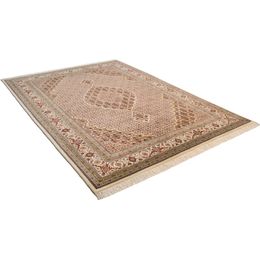 Orientteppich OTTO HOME, B:70cm H:12mm L:140cm, beige, Seide, Wolle, Teppiche, "Irrfan", handgekn&uuml;pft, Material: 80% Wolle, 20% Seide, mit Fransen