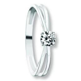 ONE ELEMENT Damen Goldring "Zirkonia Ring aus 333 Wei&szlig;gold Zirkonia Ring aus 333 Wei&szlig;gold", 52,mit Zirkonia, Gold Wei&szlig;gold 333, silber, Gold,