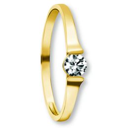 ONE ELEMENT Damen Goldring "Zirkonia Ring aus 333 Gelbgold Zirkonia Ring aus 333 Gelbgold", 58,mit Zirkonia, Gelbgold 333 Gold, gold, Gelbgold 333,