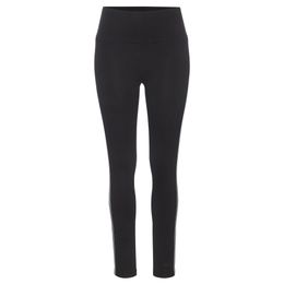 H.I.S. H.I.S Damen Leggingsschwarz, Basic, Gr. XL, unifarben, Single Jersey, Obermaterial: 95% Baumwolle, 5% Elasthan, Hosen, mit Streifentape