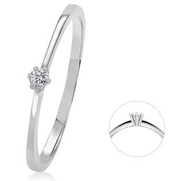 ONE ELEMENT Damen Diamantring "0,03 ct Diamant Brillant Ring aus 585 Wei&szlig;gold", 59, 0,03 mit Diamant, Diamanten Gold Wei&szlig;gold 585, silber, Diamanten,