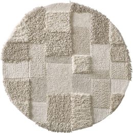 Teppich HEINE HOME, H:30mm &Oslash;:150cm, beige, Baumwolle, Kunstfaser, Polyester, Viskose, Wohnzimmer, Teppiche