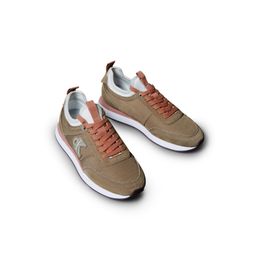 Damen Slip-On Sneaker "RETRO RUNNER SOCK LACEUP MIX MAT", Calvin Klein Jeans, Gr. 37, braun, Textil, Veloursleder, kontrastfarbene Details, Schuhe,