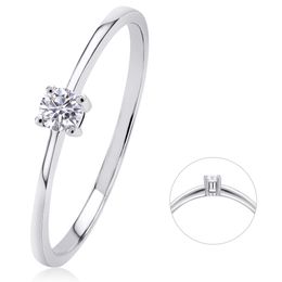 ONE ELEMENT Damen Diamantring "0,07 ct Diamant Brillant Ring aus 585 Wei&szlig;gold", 53, 0,07 mit Diamant, Diamanten Gold Wei&szlig;gold 585, silber, Diamanten,