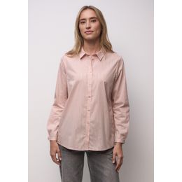 Street One Damen Langarmbluse, rosa, Gr. 38, gestreift, Web, 79% Baumwolle, 19% Polyamid, 2% Elasthan, Blusen, aus Baumwolle mit Stretchanteil