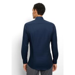 OLYMP Herren Langarmhemd "Level 5", blau, Gr. 40, Web, Obermaterial: 97% Baumwolle, 3% Elastolefin, Hemden, Businesshemd, body fit, Royal-Kentkragen,
