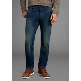 Arizona Herren Straight-Jeansdunkelblau used, Gr. 58, unifarben, Denim/Jeans, Obermaterial: 78% Baumwolle, 20% Polyester, 2% Elasthan, Jeans, gerades