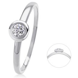 ONE ELEMENT Damen Diamantring "0,10 ct Diamant Brillant Ring aus 585 Wei&szlig;gold", 52, 0,1 mit Diamant, Diamanten Gold Wei&szlig;gold 585, silber, Diamanten,