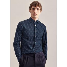 Seidensticker Herren Businesshemd "Slim", blau, Gr. 37, gepunktet, 100% Baumwolle, Hemden, Slim 1/1 Kentkragen Punkte