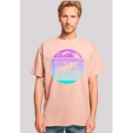 F4NT4STIC Herren T-Shirt "Retro Alien Weltraum Sonnenuntergang", gelb, Gr. XS, Obermaterial: 100% Baumwolle, Shirts, Premium Qualit&auml;t