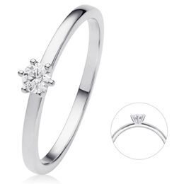 ONE ELEMENT Damen Diamantring "0.15 ct Diamant Brillant Ring aus 585 Wei&szlig;gold", 54, 0,15, Diamanten Gold Wei&szlig;gold 585, silber, Diamanten, Gold,