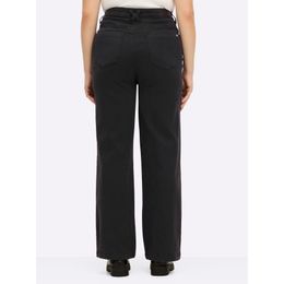 sheego Damen 5-Pocket-Jeans, grau, Gr. 48, unifarben, 56% Baumwolle, 19% Polyester, 14% Lyocell, 10% Viskose, 1% Elasthan, Einsatz:85% Polyester, 15%