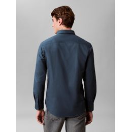 Herren Langarmhemdnavy teal, Gr. XXL, Calvin Klein Jeans, unifarben, Web, Obermaterial: 98% Baumwolle, 2% Elasthan, Hemden, Button-Down-Kragen,