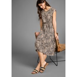 Laura Scott Damen Sommerkleid, schwarz, Gr. 40, gemustert, Jersey, Obermaterial: 95% Viskose, 5% Elasthan, Kleider, Midi-L&auml;nge, aus Jersey-Material,