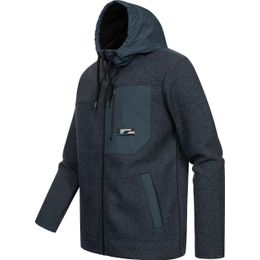 Ragwear Herren Fleecejacke "Brodney", blau, Gr. S, Fleece, Material: 100% Polyester, Jacken, Stylische Herren &Uuml;bergangsjacke mit Brusttasche