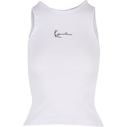 Karl Kani Damen Muskelshirt "Karl Kani Karl Kani Small Signature Racer Rib Top"wei&szlig;, Gr. M, bedruckt, 97% Baumwolle, 3% Elasthan, Shirts