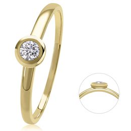 ONE ELEMENT Damen Diamantring "0,08 ct Diamant Brillant Ring aus 585 Gelbgold", 59, 0,08 mit Diamant, Diamanten Gelbgold 585 Goldgold, Diamanten,
