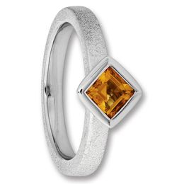 ONE ELEMENT Damen Silberring "Citrin Ring aus 925 Silber", 60, Silber 925 (Sterlingsilber), silber, Silber 925 (Sterlingsilber), Fingerringe, Sanfter