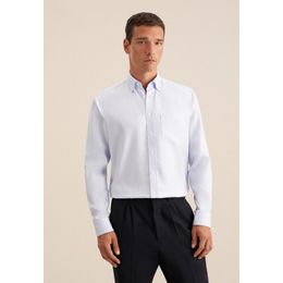Seidensticker Herren Businesshemd "Schwarze Rose", blau, Gr. 39, Strukturmuster, gemustert, 100% Baumwolle, Hemden, Regular 1/1 Button-Down-Kragen