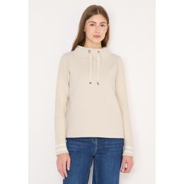 Cecil Damen Sweatshirtpearl beige, Gr. XL, unifarben, Web, 86% Baumwolle, 9% Polyester, 5% Elasthan, Sweatshirts, mit Stehkragen