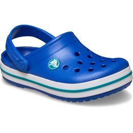 Crocs Jungen Clog "Crocband Clog", Gr. 27blau, wei&szlig;, Croslite , kontrastfarbene Details, Schuhe, Sandale, Sommerschuh, Badeschuh mit L&uuml;ftungs&ouml;ffnungen