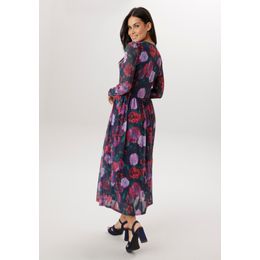 Damen Maxikleidblau, rot, pink, rosa, gr&uuml;n, wollwei&szlig;, rauchblaubordeaux,, Gr. 38, Aniston SELECTED, gebl&uuml;mt, gemustert, Mesh, Jersey, Obermaterial: