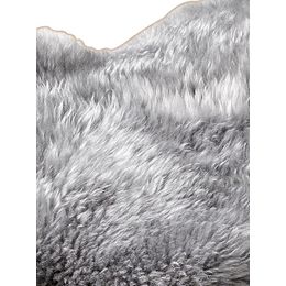Teppich HEINE HOME, B:68cm H:70mm L:185cm, grau, Lammfell, Lammwolle, Wohnzimmer, Teppiche