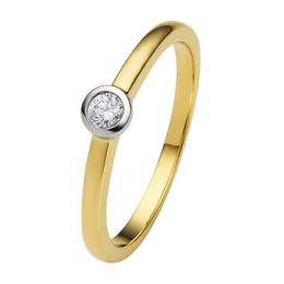 ONE ELEMENT Damen Diamantring "0.1 ct Diamant Brillant Zarge Ring aus 585 Gelbgold", 60, 0,1, Diamanten Gelbgold 585 Gold, gold, Diamanten, Gelbgold