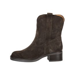 Gabor Damen Bikerboots "Gabor Stiefelette Veloursleder", Gr. 38braun, Veloursleder, Schuhe