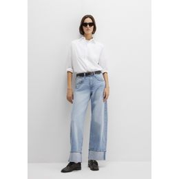 Mavi Damen Weite Jeans "SANDRA"lt brushed denim, Gr. 30, 77% Baumwolle, 22% Lyocell, 1% Elastan, Jeans, Cuffed Wide Leg