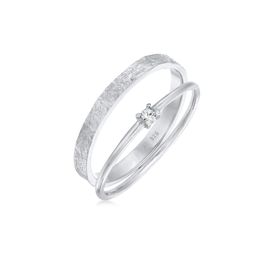 Elli Damen Solit&auml;rring "Set Solit&auml;r mit Kristallen von Swarovski 925 Silber", 52mm,mit Steinen, Silber 925 (Sterlingsilber), 2,2mm, silber, Silber