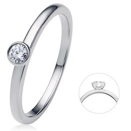 ONE ELEMENT Damen Diamantring "0.1 ct Diamant Brillant Zarge Ring aus 585 Wei&szlig;gold", 58, 0,1, Diamanten Gold Wei&szlig;gold 585, silber, Diamanten, Gold,