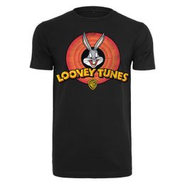 Merchcode Damen T-Shirt "Merchcode Herren Looney Tunes Bugs Bunny Logo Tee"schwarz, Gr. XS, unifarben, 100% Baumwolle, Shirts