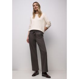 Street One Damen Stoffhoserustic braun, Gr. 40, unifarben, Stoff, 73% Viskose, 24% Nylon, 3% Elasthan, Hosen, Middle Waist
