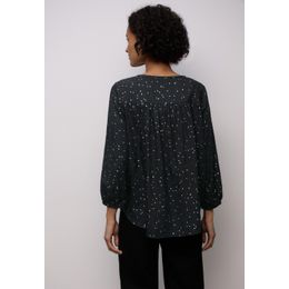 Langarmbluse Street One, Damen, Gr. 34, schwarz, Stoff, 100% Viskose, gepunktet, normal normal, Rundhals, elastischer Bund, Blusen, mit schimmerndem Folienprint