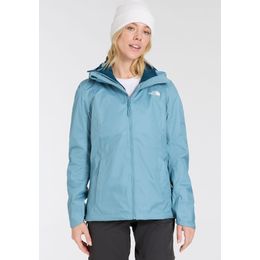 The North Face Damen Funktionsjacke "W QUEST TRICLIMATE", blau, Gr. XS, Web, Obermaterial: 100% Polyester, Jacken, mit regulierbarem Elastikband an