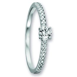ONE ELEMENT Damen Goldring "Zirkonia Ring aus 333 Wei&szlig;gold", 53,mit Zirkonia, Gold Wei&szlig;gold 333, silber, Gold, Wei&szlig;gold 333, Fingerringe,