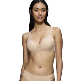 Triumph Damen B&uuml;gel-BH "Body Make-Up Illusion Lace", Gr. 80, beige, Microtouch, Obermaterial: 51% Polyamid, 35% Polyester, 14% Elasthan, leicht