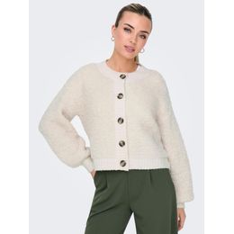 Jacqueline de Yong JDY Damen Strickjacke "JDYEIRA LIFE L/S O-NECK CARDIGAN KNT"birch, Gr. XL, unifarben, Strick, Obermaterial: 90% Polyester, 5% Wolle, 3% Elasthan, 2%