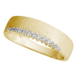 Firetti Fingerring "Schmuck Geschenk Gold 333 Damenring Goldring Pl&auml;ttchen", 17, 0,12 P2 = erkennbare Einschl&uuml;sse, Diamanten Gelbgold 333,