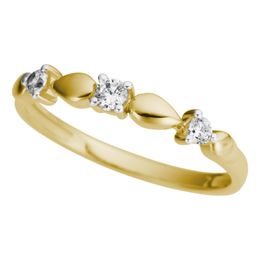 Firetti Damen Fingerring "Schmuck Geschenk Gold 333 Damenring Goldring Tropfen", 19, Gelbgold 333, 1,8mmgelbgoldfarben, wei&szlig;goldfarben, kristallwei&szlig;,