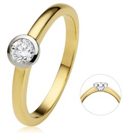 ONE ELEMENT Damen Diamantring "0.2 ct Diamant Brillant Zarge Ring aus 585 Gelbgold", 59, 0,2, Diamanten Gelbgold 585 Gold, gold, Diamanten, Gelbgold