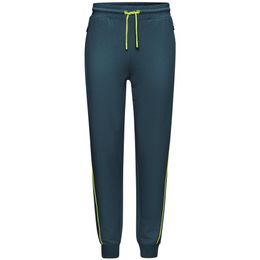 Herren Sporthose, gr&uuml;n, Gr. L, LE JOGGER PERFORMANCE, bedruckt, kontrastfarbene Details, unifarben mit Farbeinsatz, Sweatware, Obermaterial: 50%