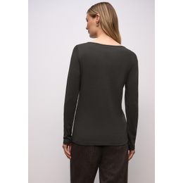 Street One Damen Langarmshirt, schwarz, Gr. 34, unifarben, Web, 50% Baumwolle, 50% Modal, Shirts, in Unifarbe