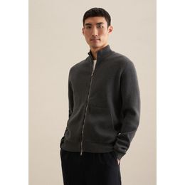 Seidensticker Herren Strickjacke "Schwarze Rose", grau, Gr. XL, unifarben, 100% Baumwolle, Strickjacken, 1/1 Uni
