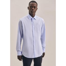 Seidensticker Herren Businesshemd "Schwarze Rose", blau, Gr. 42, unifarben, 100% Baumwolle, Hemden, Shaped 1/1 Kentkragen Uni