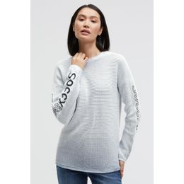 SOCCX Damen Rundhalspullovermid grau, Gr. M, used, Material: 100% Baumwolle, Pullover, aus Baumwolle